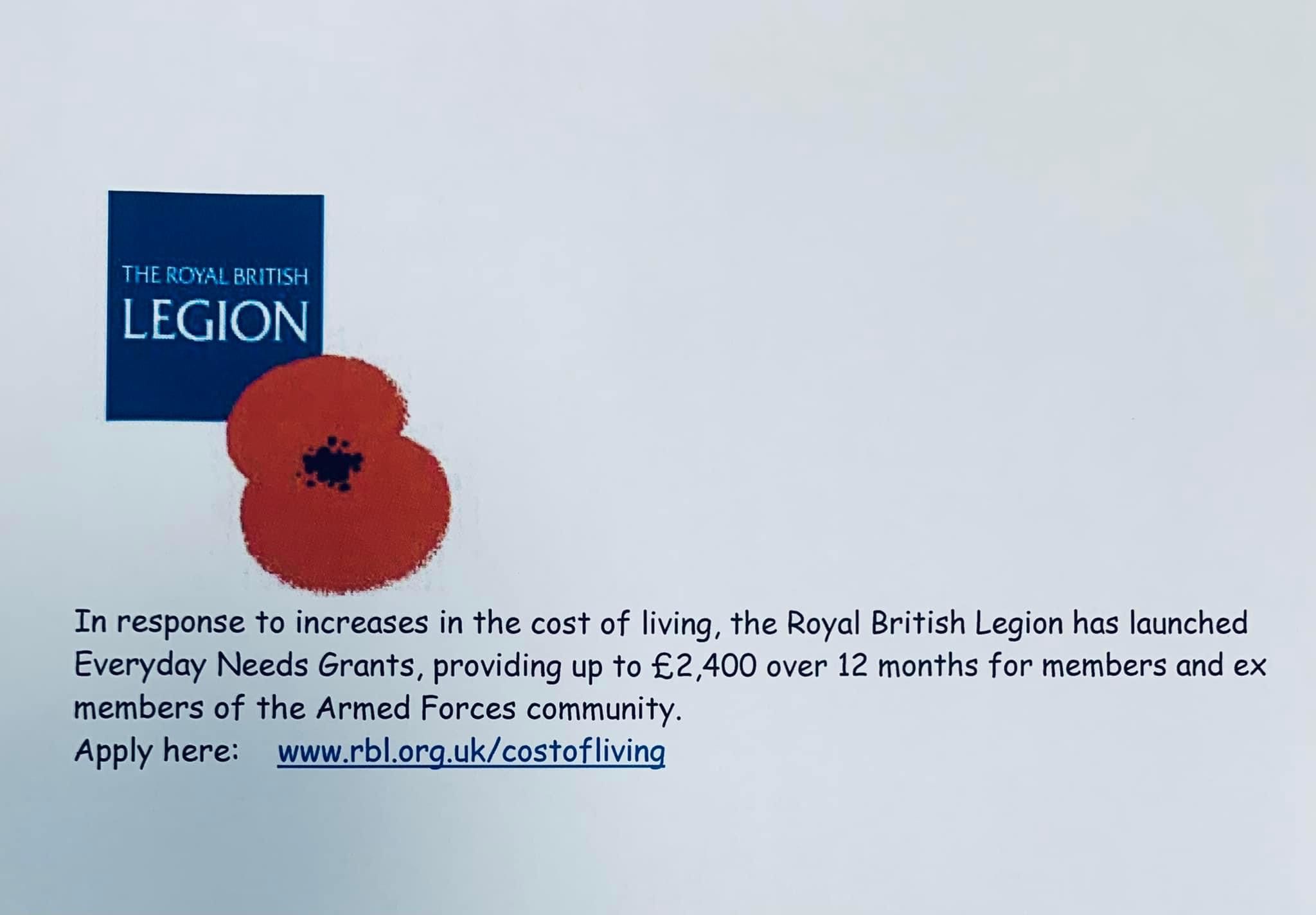 The Royal British Legion - Everyday Needs Grants | Swindon Food Collective